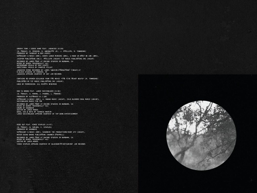 ScHoolboy Q – 'Blank Face LP' (Booklet & Full Production Credits ...