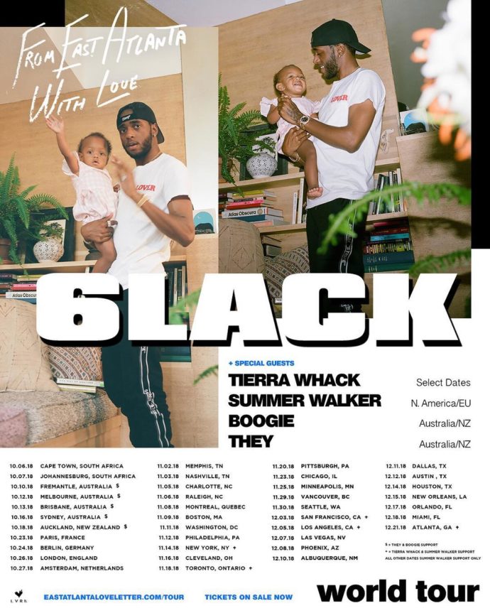 6LACK Announces World Tour | HipHop-N-More