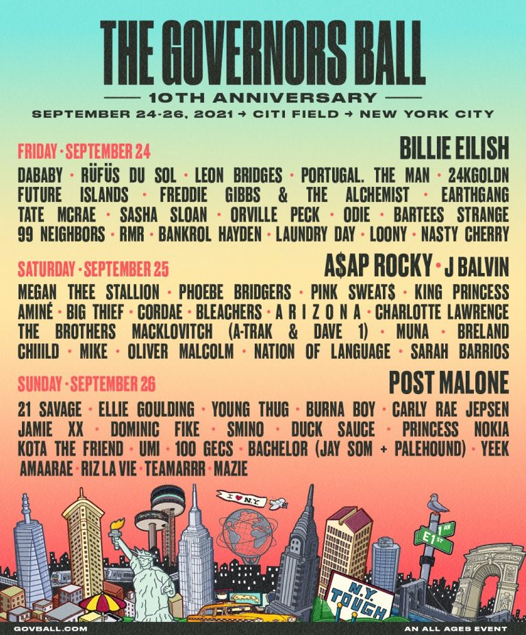 Billie Eilish, ASAP Rocky, Post Malone to Headline Governors Ball 2021 ...